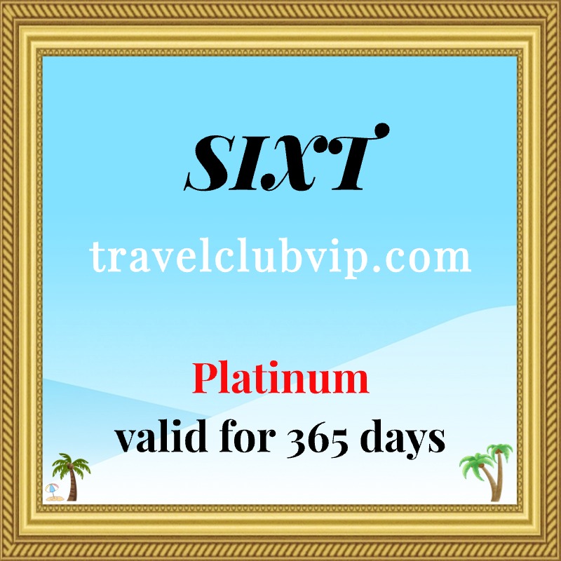 Sixt Car Rental Platinum Status for 365 days - travelclubvip.com